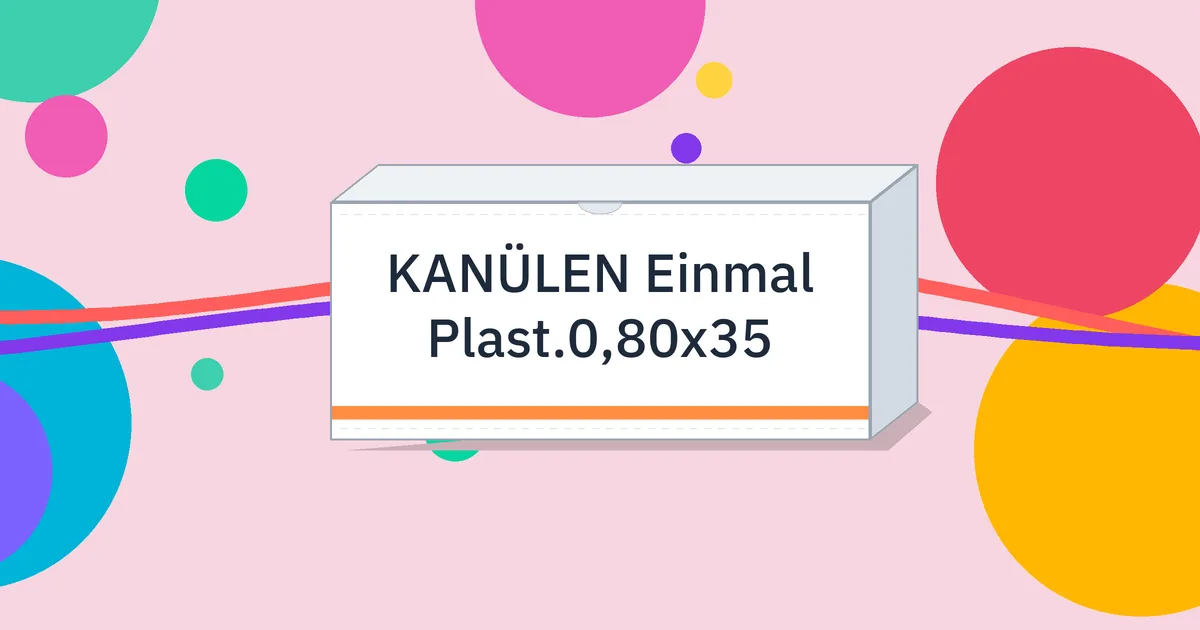 Symbolbild: Packung mit der Aufschrift KANÜLEN Einmal Plast.0,80x35 (PZN 01728979) – Verfügbarkeit und Bezug in Apotheken in Frankfurt am Main