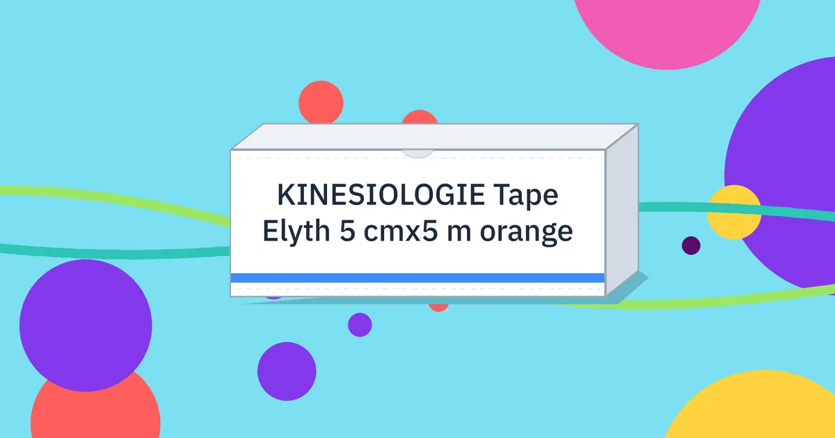 Symbolbild: Packung mit der Aufschrift KINESIOLOGIE Tape Elyth 5 cmx5 m orange (PZN 10735783) – Verfügbarkeit und Bezug in Apotheken in Frankfurt am Main