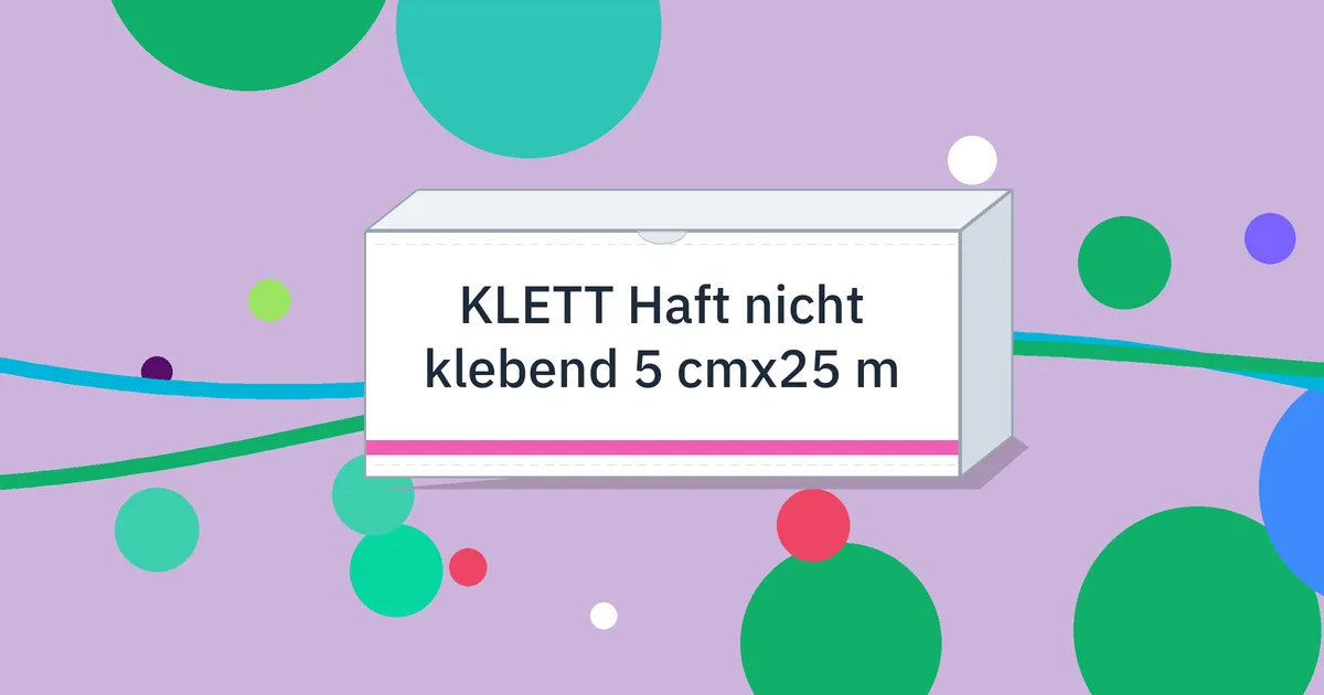 Symbolbild: Packung mit der Aufschrift KLETT Haft nicht klebend 5 cmx25 m (PZN 10707640) – Verfügbarkeit und Bezug in Apotheken in Frankfurt am Main