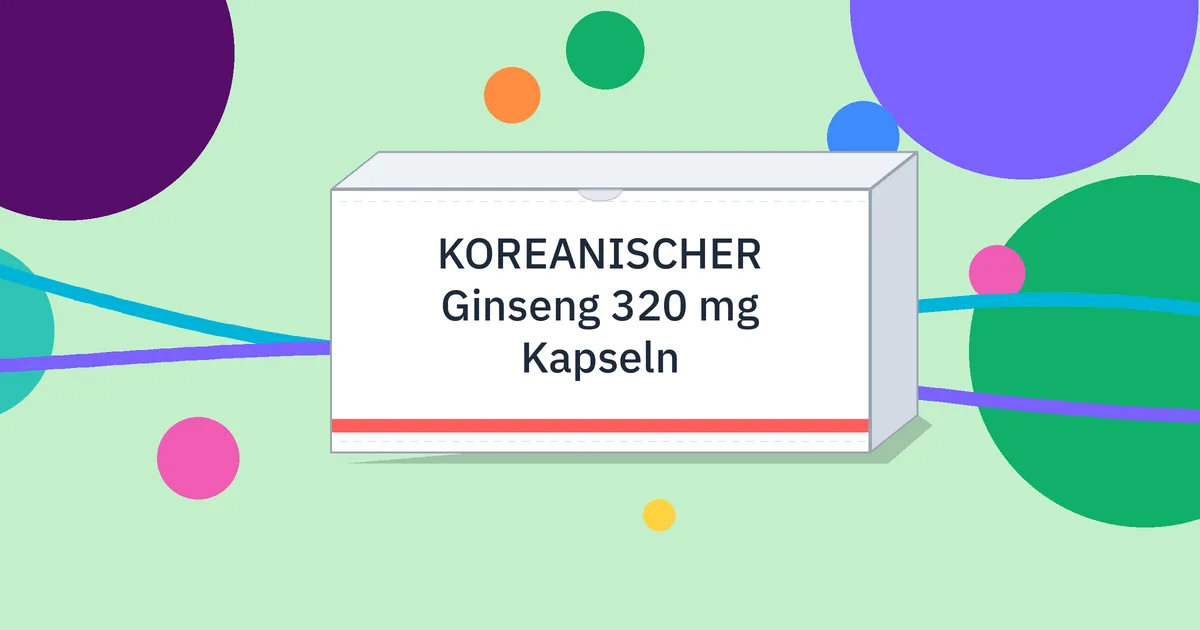 Symbolbild: Packung mit der Aufschrift KOREANISCHER Ginseng 320 mg Kapseln (PZN 18215310) – Verfügbarkeit und Bezug in Apotheken in Frankfurt am Main