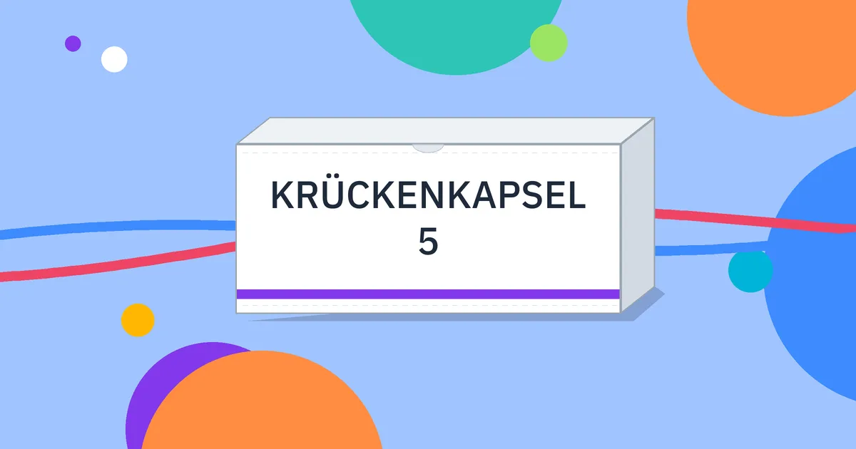Symbolbild: Packung mit der Aufschrift KRÜCKENKAPSEL 5 (PZN 01731361) – Verfügbarkeit und Bezug in Apotheken in Frankfurt am Main