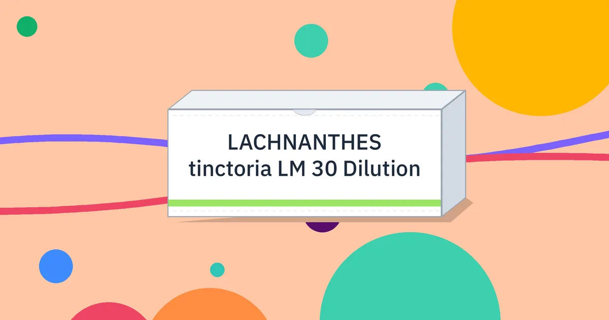 Symbolbild: Packung mit der Aufschrift LACHNANTHES tinctoria LM 30 Dilution (PZN 13520586) – Verfügbarkeit und Bezug in Apotheken in Frankfurt am Main