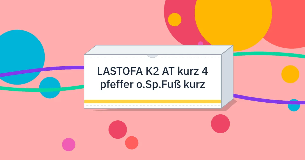 Symbolbild: Packung mit der Aufschrift LASTOFA K2 AT kurz 4 pfeffer o.Sp.Fuß kurz (PZN 13809588) – Verfügbarkeit und Bezug in Apotheken in Frankfurt am Main