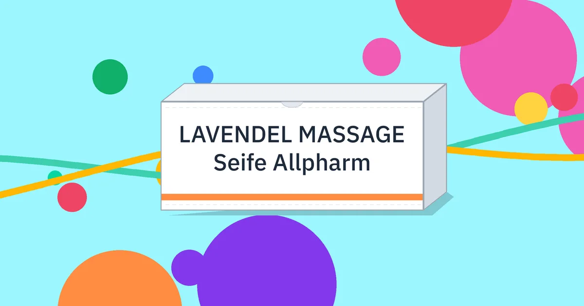 Symbolbild: Packung mit der Aufschrift LAVENDEL MASSAGE Seife Allpharm (PZN 20911695) – Verfügbarkeit und Bezug in Apotheken in Frankfurt am Main