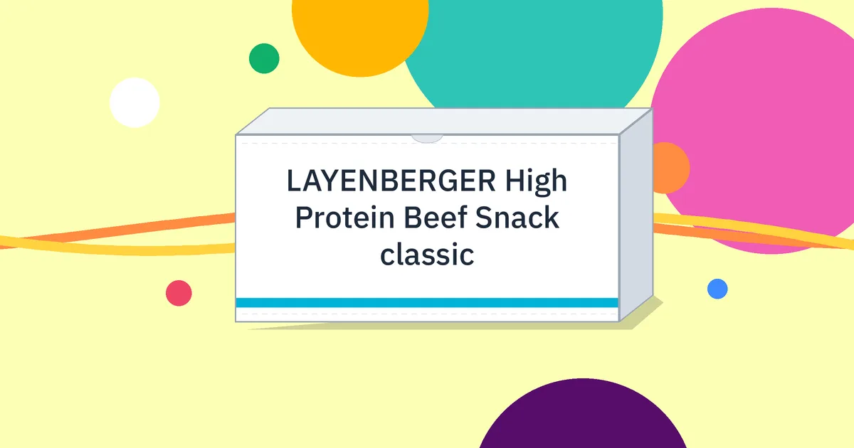 Symbolbild: Packung mit der Aufschrift LAYENBERGER High Protein Beef Snack classic (PZN 17955542) – Verfügbarkeit und Bezug in Apotheken in Frankfurt am Main