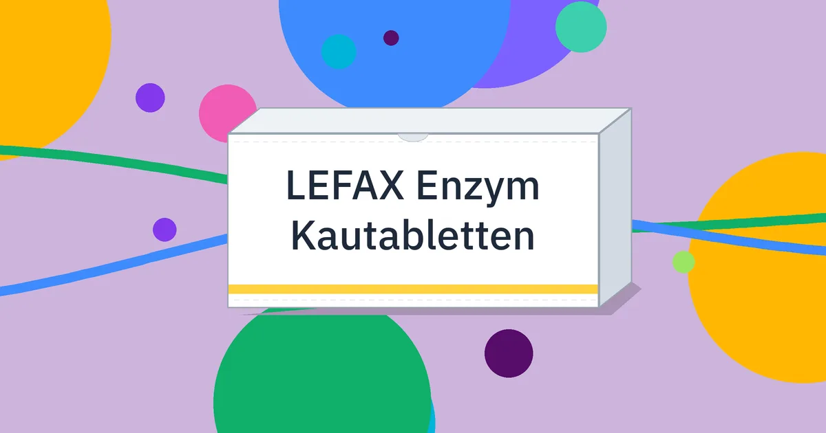 Symbolbild: Packung mit der Aufschrift LEFAX Enzym Kautabletten (PZN 14329991) – Verfügbarkeit und Bezug in Apotheken in Frankfurt am Main