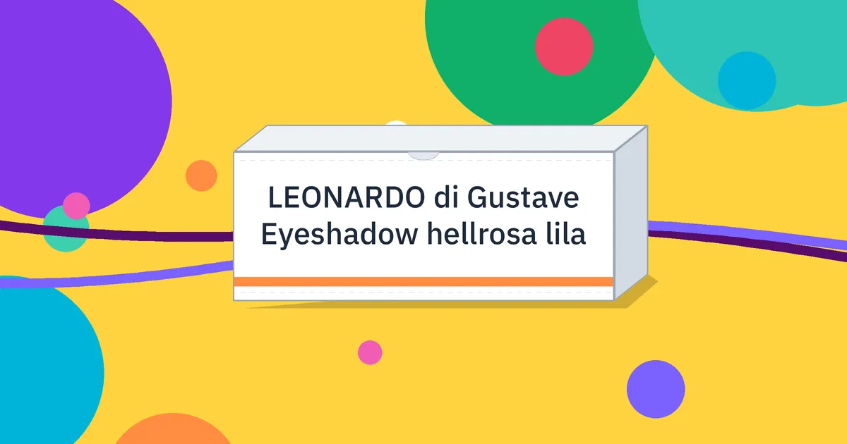 Symbolbild: Packung mit der Aufschrift LEONARDO di Gustave Eyeshadow hellrosa lila (PZN 07797332) – Verfügbarkeit und Bezug in Apotheken in Frankfurt am Main
