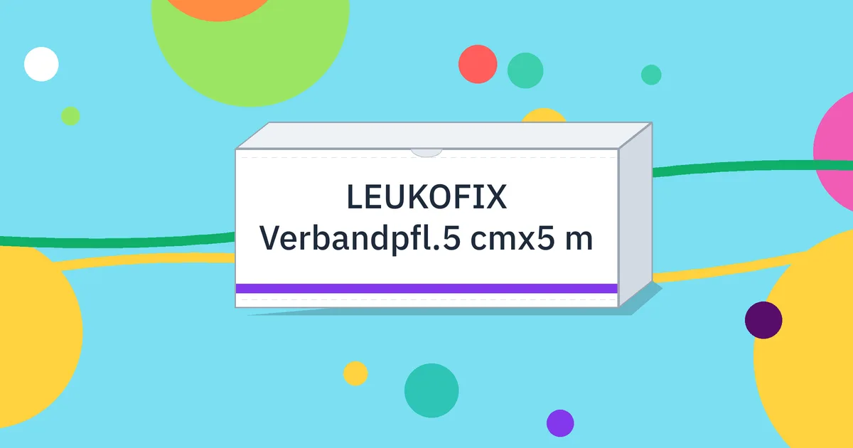 Symbolbild: Packung mit der Aufschrift LEUKOFIX Verbandpfl.5 cmx5 m (PZN 19815130) – Verfügbarkeit und Bezug in Apotheken in Frankfurt am Main