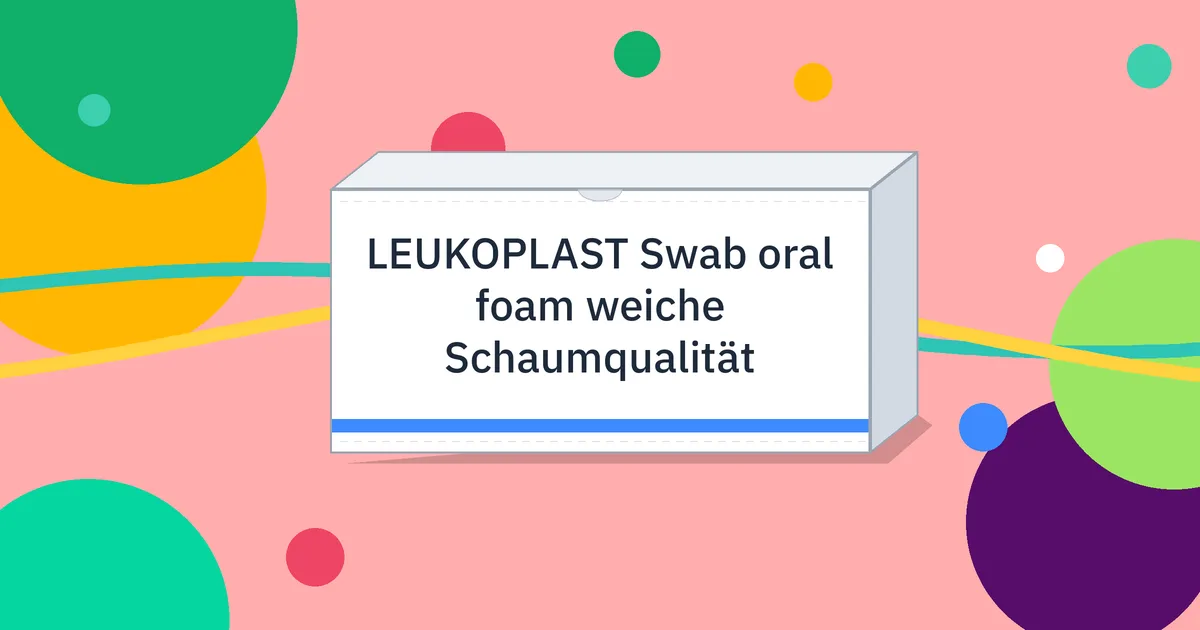 Symbolbild: Packung mit der Aufschrift LEUKOPLAST Swab oral foam weiche Schaumqualität (PZN 20741253) – Verfügbarkeit und Bezug in Apotheken in Frankfurt am Main