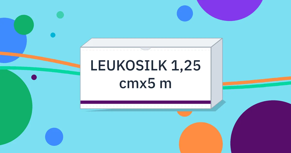 Symbolbild: Packung mit der Aufschrift LEUKOSILK 1,25 cmx5 m (PZN 20285973) – Verfügbarkeit und Bezug in Apotheken in Frankfurt am Main