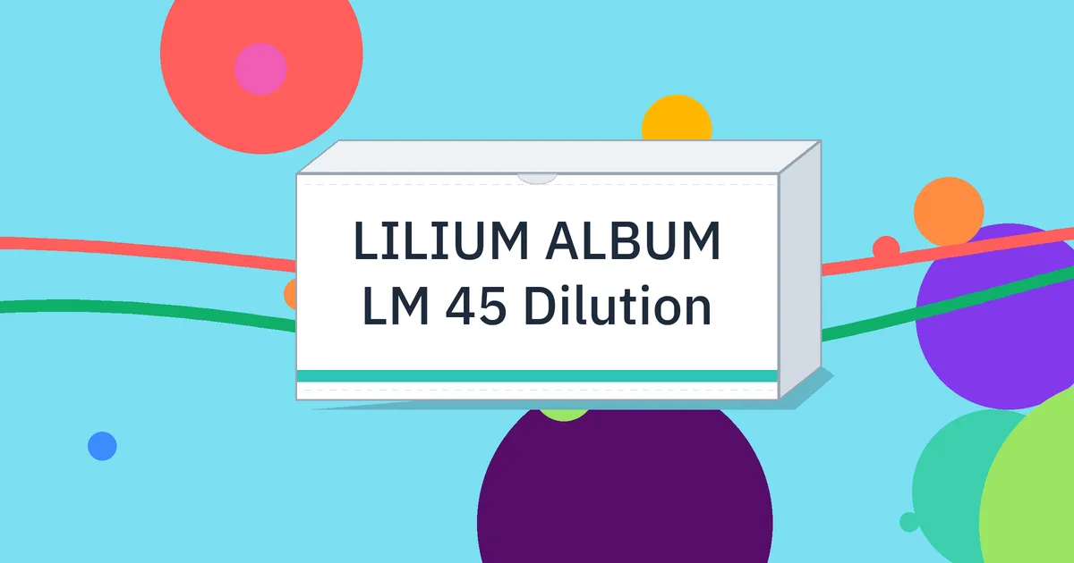 Symbolbild: Packung mit der Aufschrift LILIUM ALBUM LM 45 Dilution (PZN 12930891) – Verfügbarkeit und Bezug in Apotheken in Frankfurt am Main
