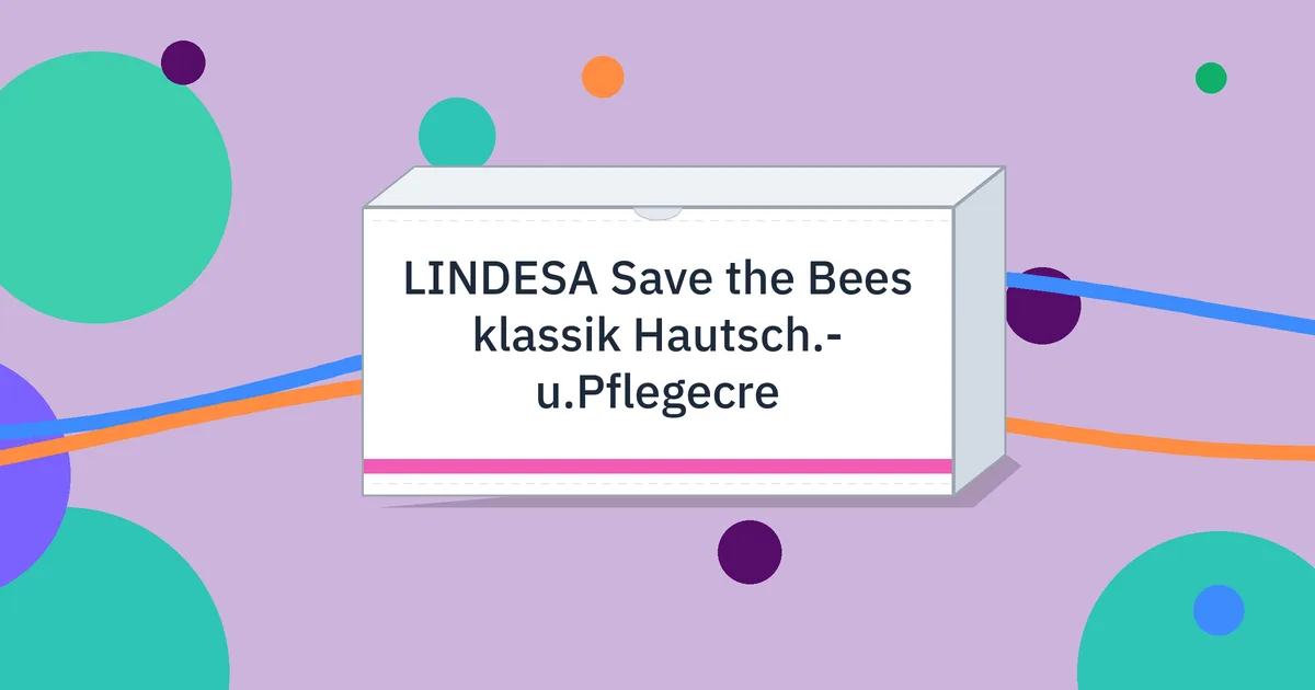 Symbolbild: Packung mit der Aufschrift LINDESA Save the Bees klassik Hautsch.-u.Pflegecre (PZN 16933780) – Verfügbarkeit und Bezug in Apotheken in Frankfurt am Main