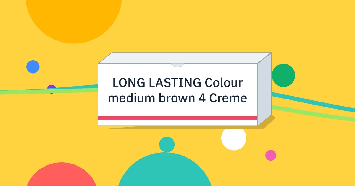 Symbolbild: Packung mit der Aufschrift LONG LASTING Colour medium brown 4 Creme (PZN 02129583) – Verfügbarkeit und Bezug in Apotheken in Frankfurt am Main