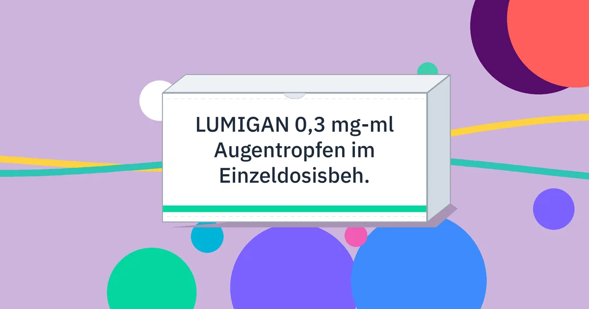 Symbolbild: Packung mit der Aufschrift LUMIGAN 0,3 mg-ml Augentropfen im Einzeldosisbeh. (PZN 10070154) – Verfügbarkeit und Bezug in Apotheken in Frankfurt am Main