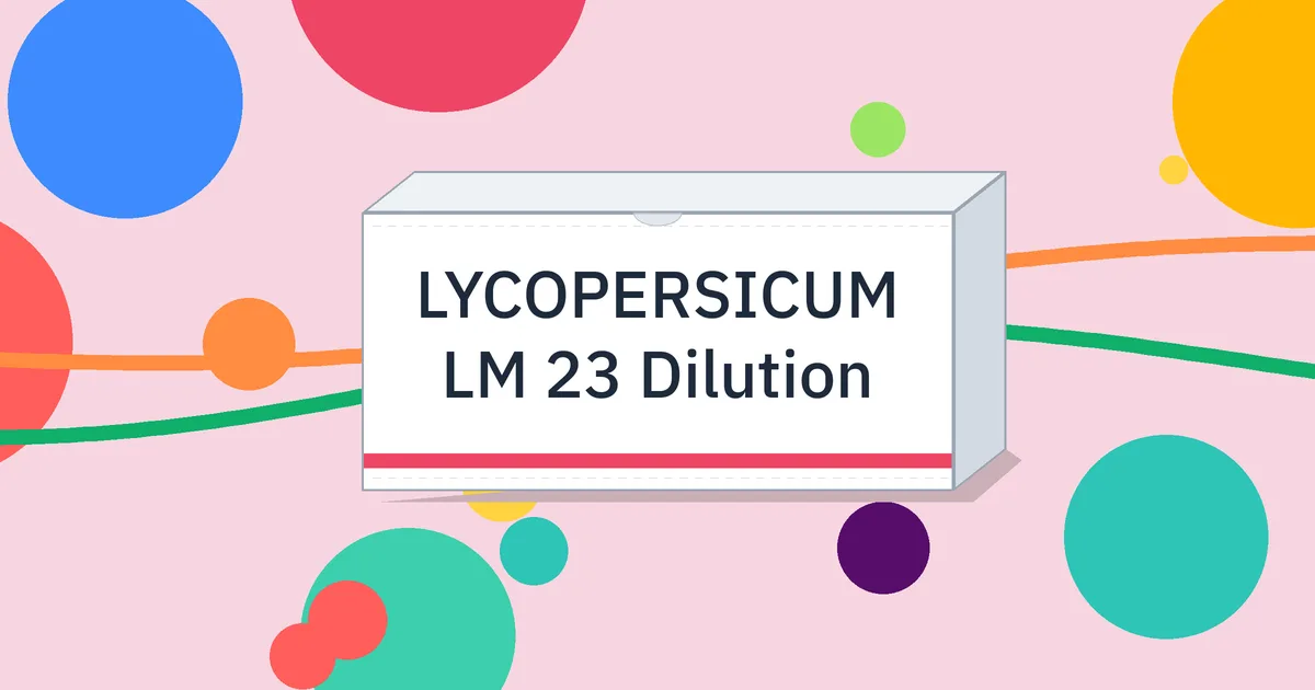 Symbolbild: Packung mit der Aufschrift LYCOPERSICUM LM 23 Dilution (PZN 13537693) – Verfügbarkeit und Bezug in Apotheken in Frankfurt am Main