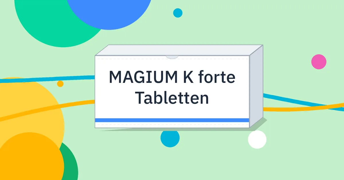 Symbolbild: Packung mit der Aufschrift MAGIUM K forte Tabletten (PZN 02881625) – Verfügbarkeit und Bezug in Apotheken in Frankfurt am Main