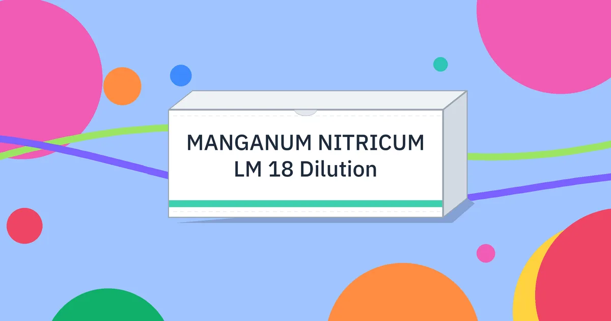 Symbolbild: Packung mit der Aufschrift MANGANUM NITRICUM LM 18 Dilution (PZN 12944232) – Verfügbarkeit und Bezug in Apotheken in Frankfurt am Main