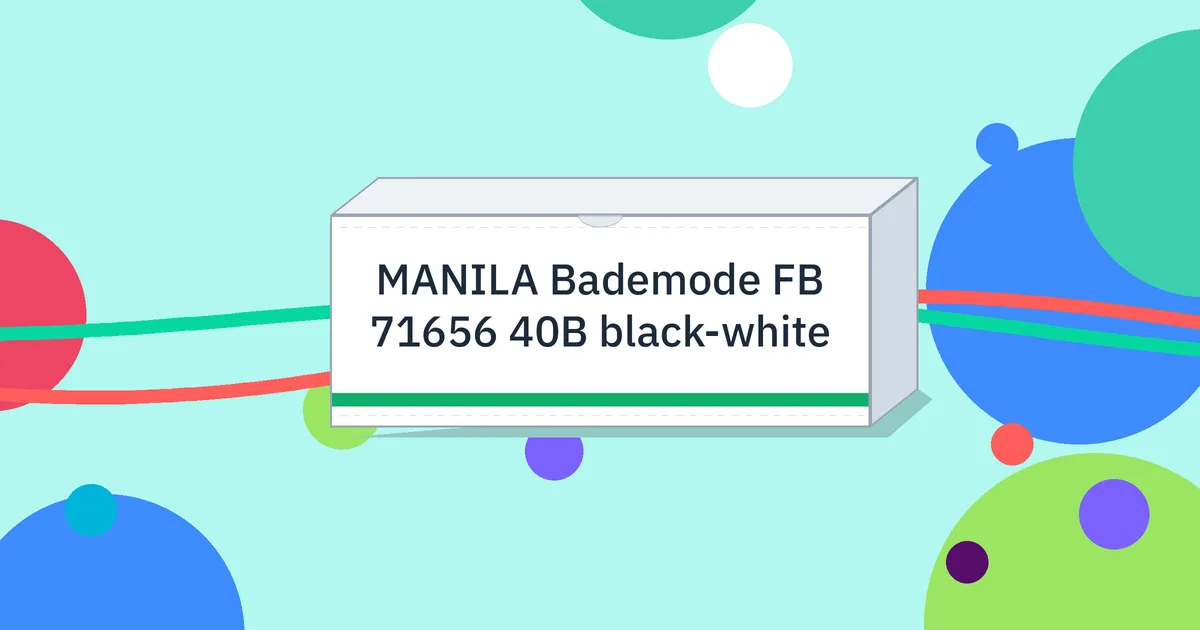 Symbolbild: Packung mit der Aufschrift MANILA Bademode FB 71656 40B black-white (PZN 18711693) – Verfügbarkeit und Bezug in Apotheken in Frankfurt am Main