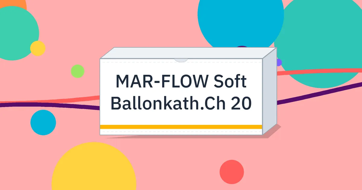 Symbolbild: Packung mit der Aufschrift MAR-FLOW Soft Ballonkath.Ch 20 (PZN 02394279) – Verfügbarkeit und Bezug in Apotheken in Frankfurt am Main