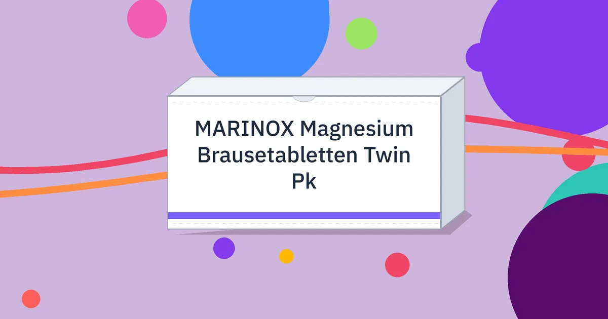 Symbolbild: Packung mit der Aufschrift MARINOX Magnesium Brausetabletten Twin Pk (PZN 16886419) – Verfügbarkeit und Bezug in Apotheken in Frankfurt am Main