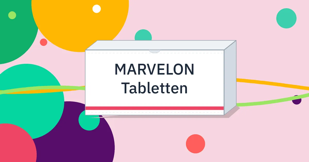 Symbolbild: Packung mit der Aufschrift MARVELON Tabletten (PZN 04333980) – Verfügbarkeit und Bezug in Apotheken in Frankfurt am Main