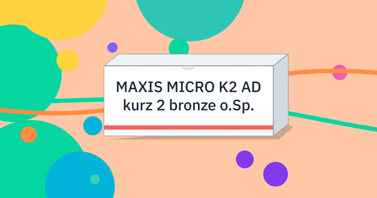 Symbolbild: Packung mit der Aufschrift MAXIS MICRO K2 AD kurz 2 bronze o.Sp. (PZN 17673536) – Verfügbarkeit und Bezug in Apotheken in Frankfurt am Main