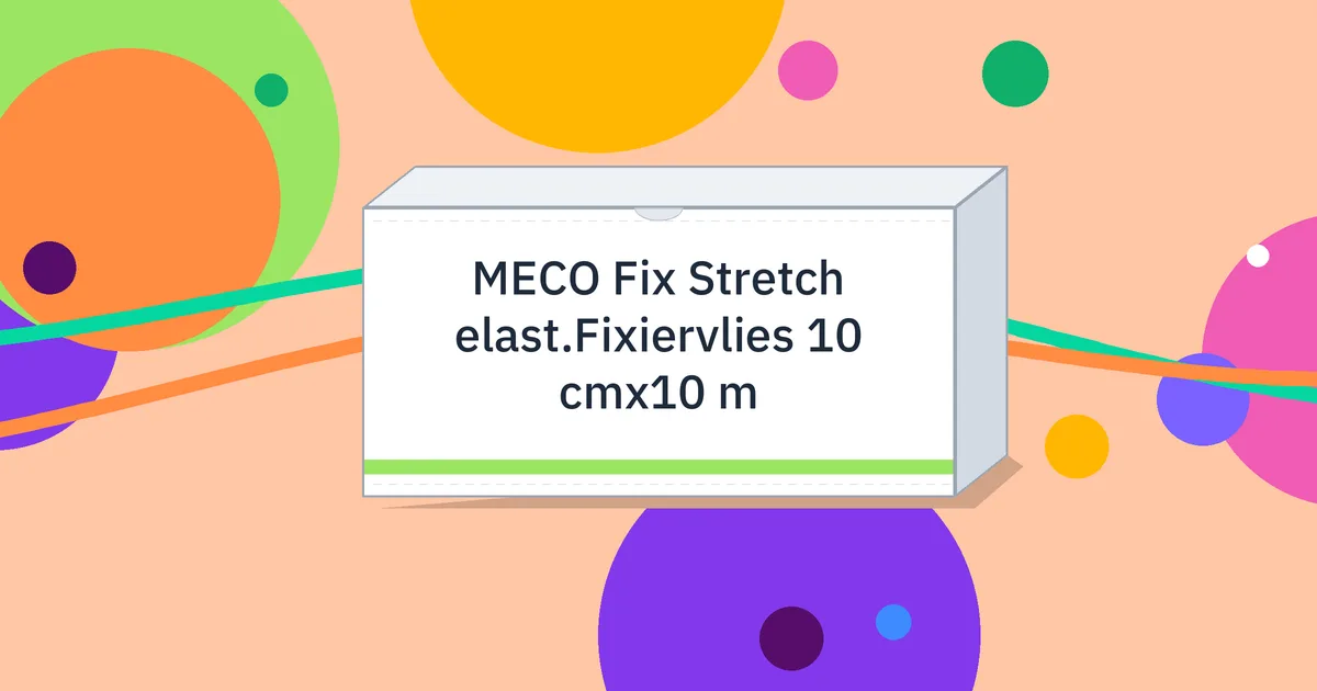 Symbolbild: Packung mit der Aufschrift MECO Fix Stretch elast.Fixiervlies 10 cmx10 m (PZN 19181760) – Verfügbarkeit und Bezug in Apotheken in Frankfurt am Main