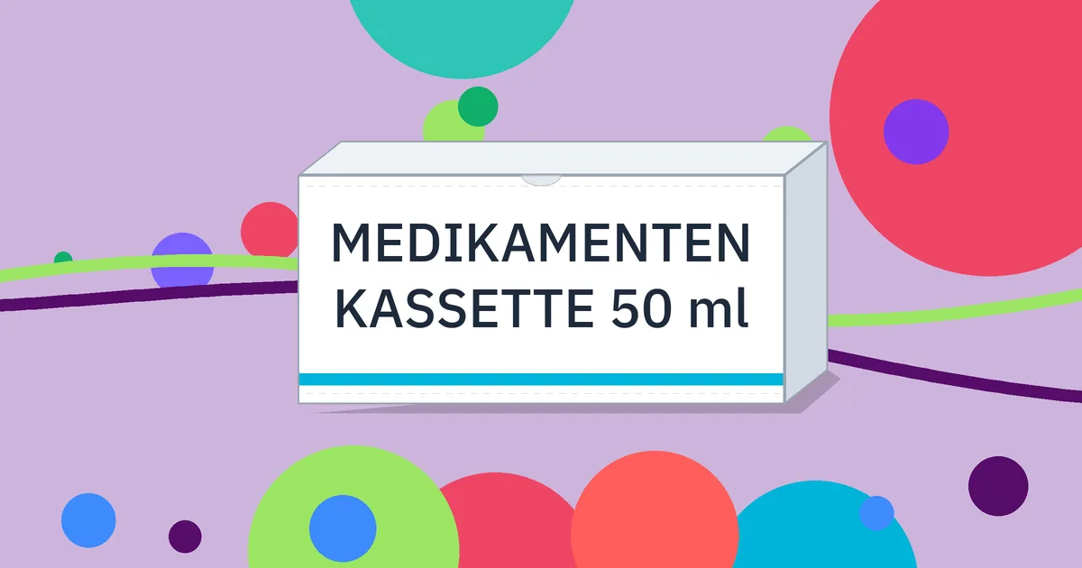 Symbolbild: Packung mit der Aufschrift MEDIKAMENTEN KASSETTE 50 ml (PZN 00117156) – Verfügbarkeit und Bezug in Apotheken in Frankfurt am Main