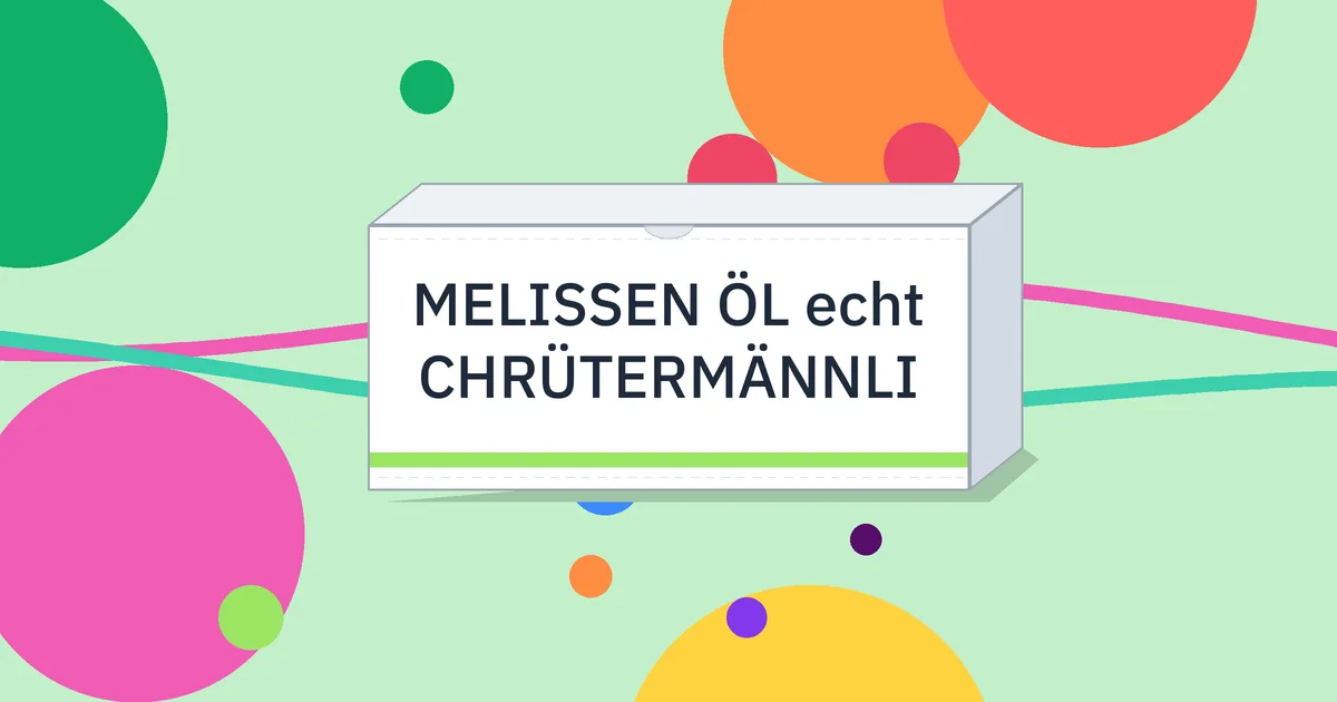 Symbolbild: Packung mit der Aufschrift MELISSEN ÖL echt CHRÜTERMÄNNLI (PZN 07196963) – Verfügbarkeit und Bezug in Apotheken in Frankfurt am Main