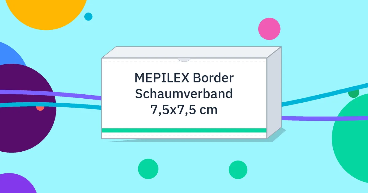Symbolbild: Packung mit der Aufschrift MEPILEX Border Schaumverband 7,5x7,5 cm (PZN 17820285) – Verfügbarkeit und Bezug in Apotheken in Frankfurt am Main