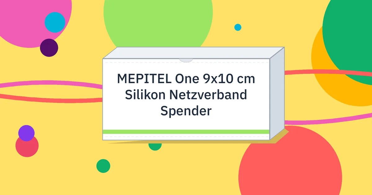 Symbolbild: Packung mit der Aufschrift MEPITEL One 9x10 cm Silikon Netzverband Spender (PZN 16261085) – Verfügbarkeit und Bezug in Apotheken in Frankfurt am Main