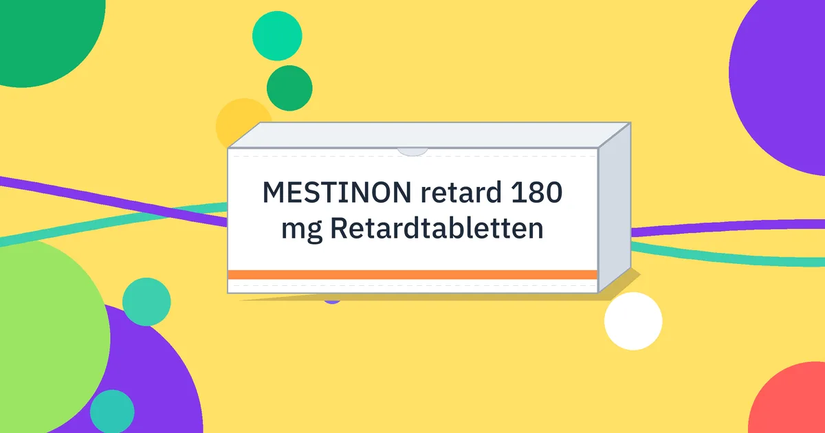 Symbolbild: Packung mit der Aufschrift MESTINON retard 180 mg Retardtabletten (PZN 16793907) – Verfügbarkeit und Bezug in Apotheken in Frankfurt am Main