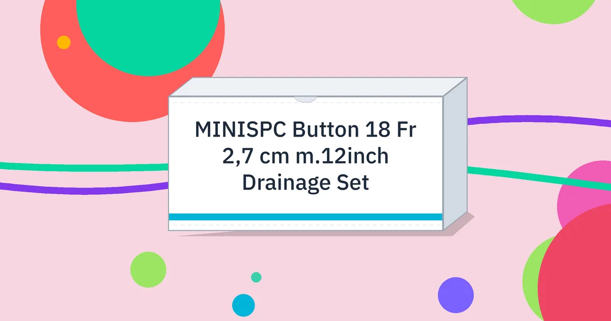 Symbolbild: Packung mit der Aufschrift MINISPC Button 18 Fr 2,7 cm m.12inch Drainage Set (PZN 20821064) – Verfügbarkeit und Bezug in Apotheken in Frankfurt am Main