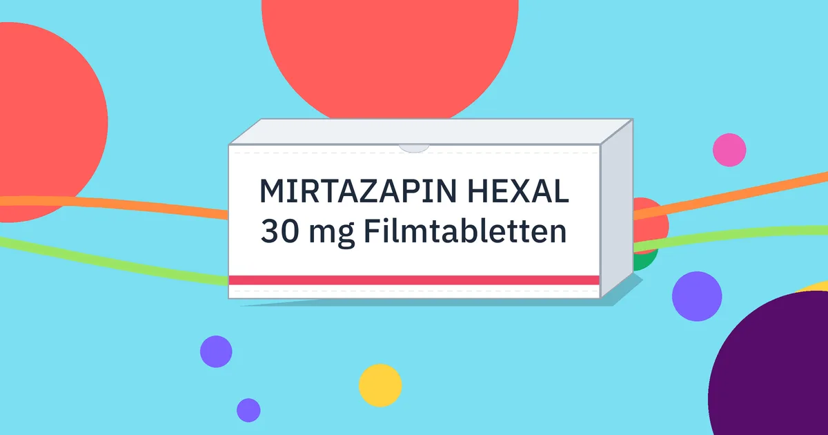 Symbolbild: Packung mit der Aufschrift MIRTAZAPIN HEXAL 30 mg Filmtabletten (PZN 03393508) – Verfügbarkeit und Bezug in Apotheken in Frankfurt am Main