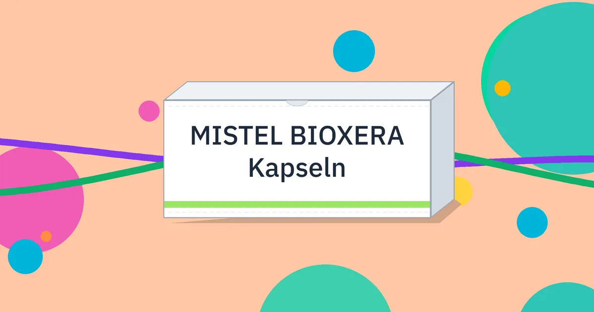 Symbolbild: Packung mit der Aufschrift MISTEL BIOXERA Kapseln (PZN 08779394) – Verfügbarkeit und Bezug in Apotheken in Frankfurt am Main