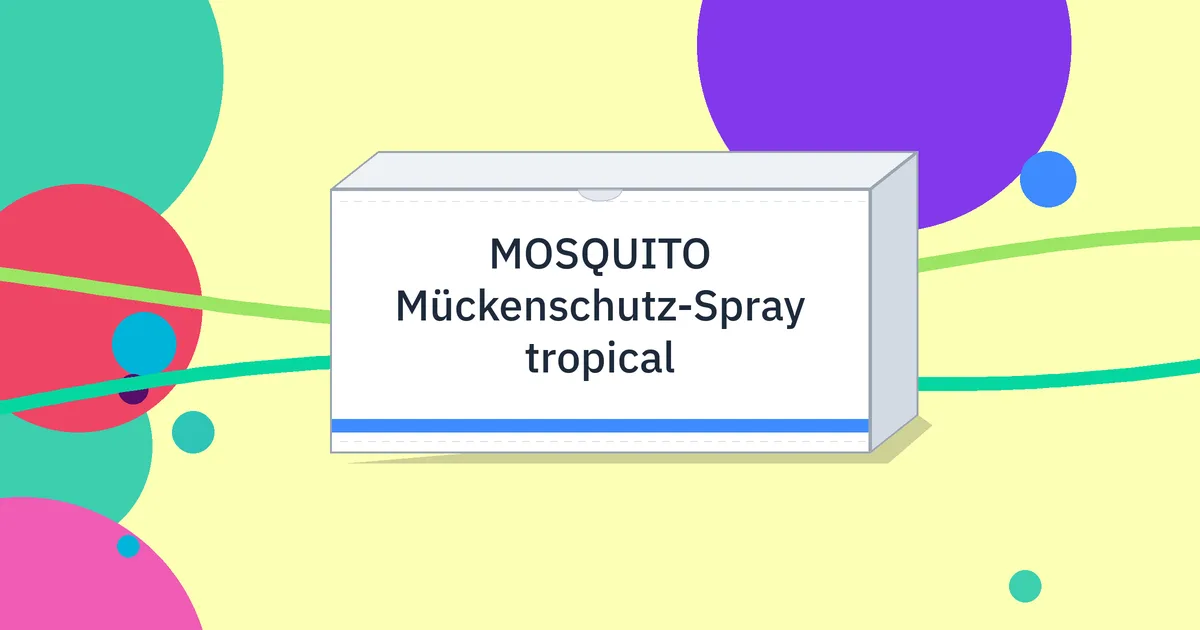 Symbolbild: Packung mit der Aufschrift MOSQUITO Mückenschutz-Spray tropical (PZN 19729407) – Verfügbarkeit und Bezug in Apotheken in Frankfurt am Main