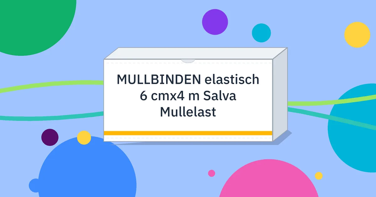Symbolbild: Packung mit der Aufschrift MULLBINDEN elastisch 6 cmx4 m Salva Mullelast (PZN 10351025) – Verfügbarkeit und Bezug in Apotheken in Frankfurt am Main
