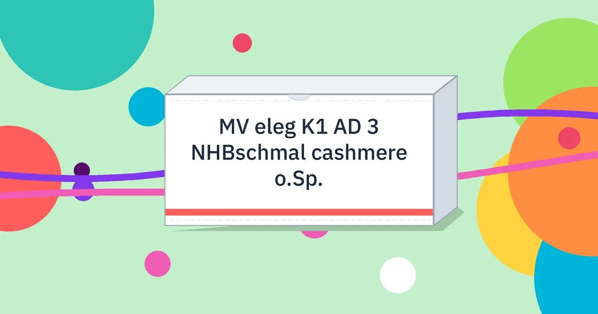 Symbolbild: Packung mit der Aufschrift MV eleg K1 AD 3 NHBschmal cashmere o.Sp. (PZN 15673029) – Verfügbarkeit und Bezug in Apotheken in Frankfurt am Main