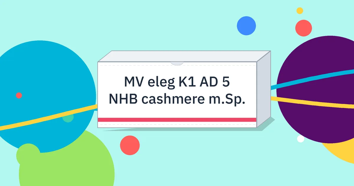 Symbolbild: Packung mit der Aufschrift MV eleg K1 AD 5 NHB cashmere m.Sp. (PZN 15674282) – Verfügbarkeit und Bezug in Apotheken in Frankfurt am Main