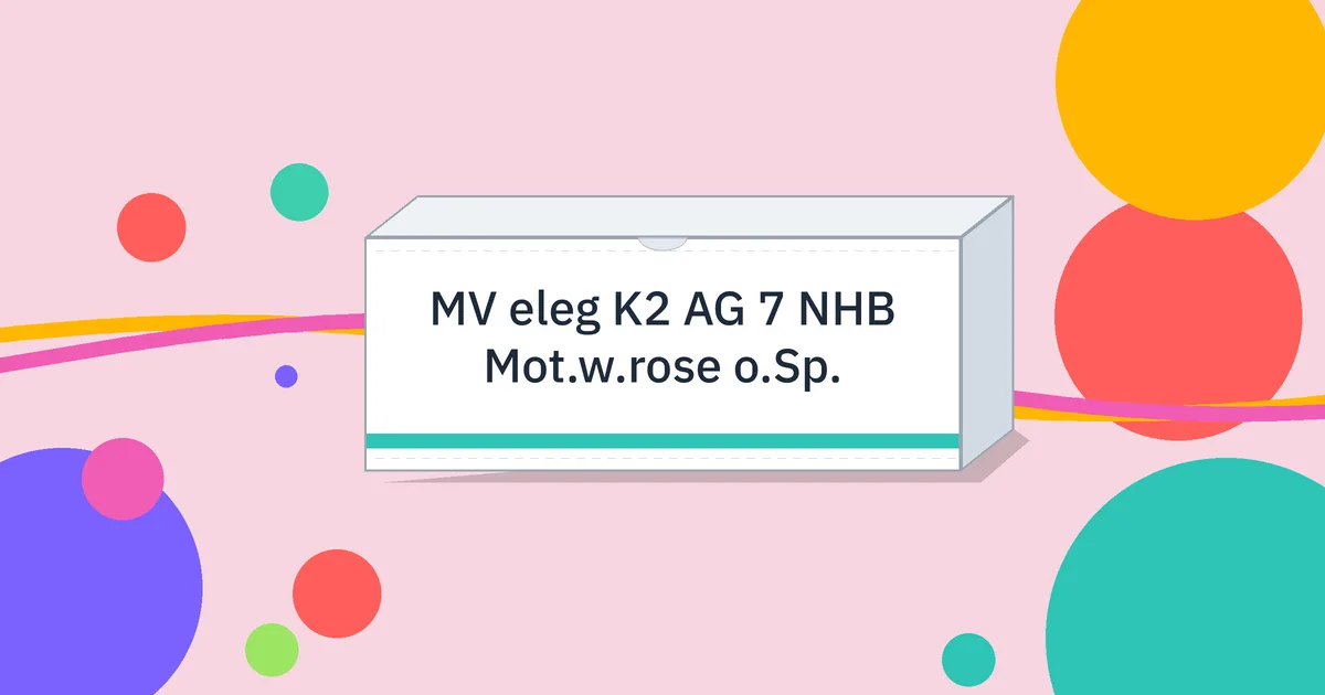 Symbolbild: Packung mit der Aufschrift MV eleg K2 AG 7 NHB Mot.w.rose o.Sp. (PZN 15726524) – Verfügbarkeit und Bezug in Apotheken in Frankfurt am Main