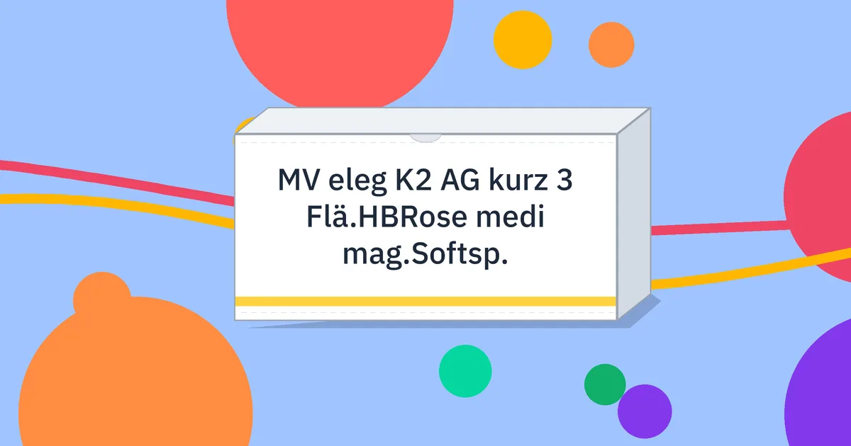 Symbolbild: Packung mit der Aufschrift MV eleg K2 AG kurz 3 Flä.HBRose medi mag.Softsp. (PZN 15704190) – Verfügbarkeit und Bezug in Apotheken in Frankfurt am Main