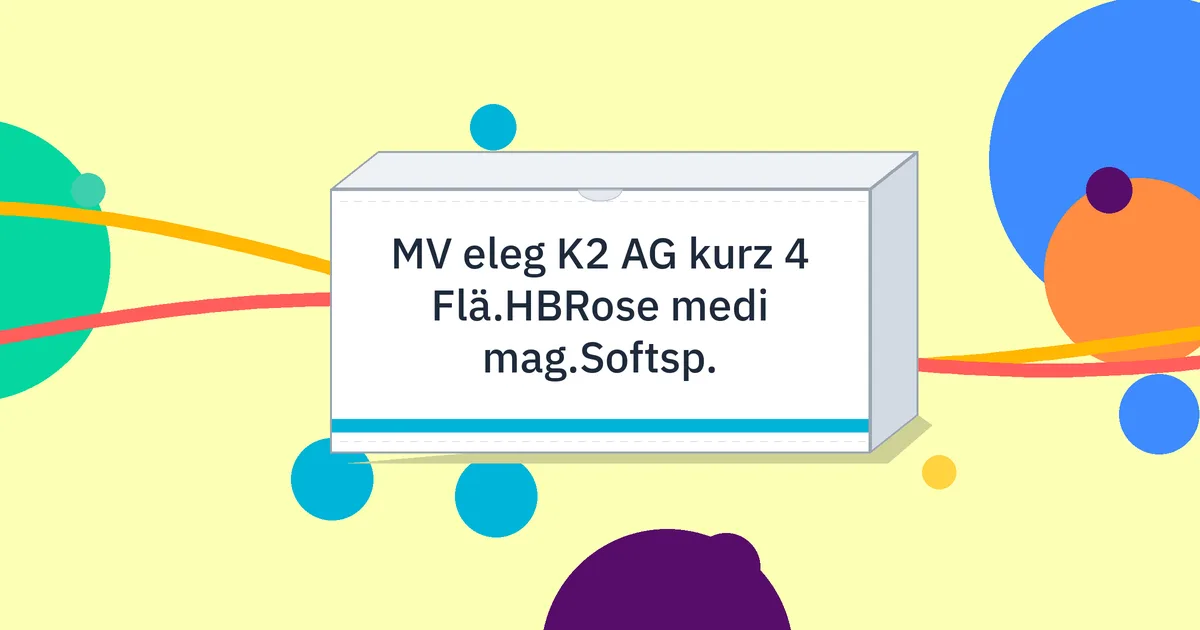 Symbolbild: Packung mit der Aufschrift MV eleg K2 AG kurz 4 Flä.HBRose medi mag.Softsp. (PZN 15704209) – Verfügbarkeit und Bezug in Apotheken in Frankfurt am Main