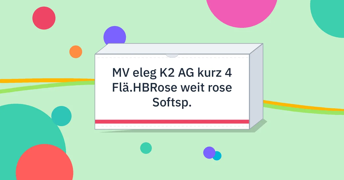Symbolbild: Packung mit der Aufschrift MV eleg K2 AG kurz 4 Flä.HBRose weit rose Softsp. (PZN 15705947) – Verfügbarkeit und Bezug in Apotheken in Frankfurt am Main