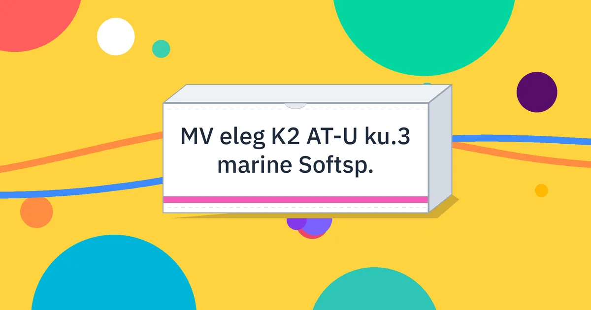 Symbolbild: Packung mit der Aufschrift MV eleg K2 AT-U ku.3 marine Softsp. (PZN 15292126) – Verfügbarkeit und Bezug in Apotheken in Frankfurt am Main