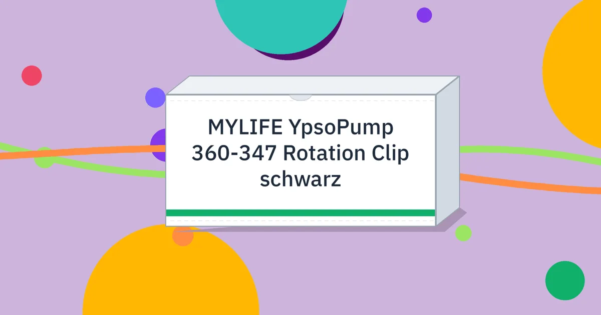 Symbolbild: Packung mit der Aufschrift MYLIFE YpsoPump 360-347 Rotation Clip schwarz (PZN 15198870) – Verfügbarkeit und Bezug in Apotheken in Frankfurt am Main