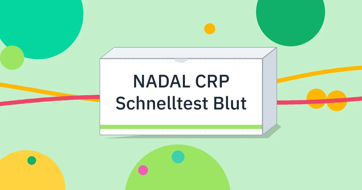 Symbolbild: Packung mit der Aufschrift NADAL CRP Schnelltest Blut (PZN 19206075) – Verfügbarkeit und Bezug in Apotheken in Frankfurt am Main