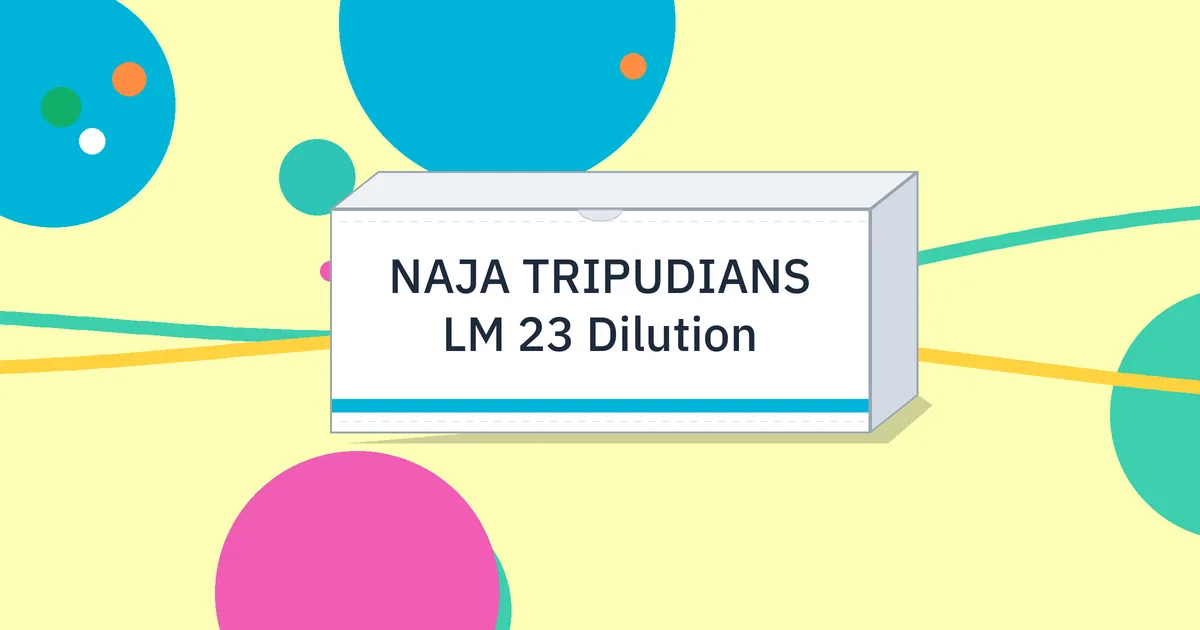 Symbolbild: Packung mit der Aufschrift NAJA TRIPUDIANS LM 23 Dilution (PZN 12958151) – Verfügbarkeit und Bezug in Apotheken in Frankfurt am Main