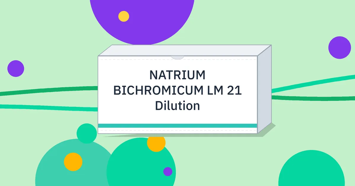 Symbolbild: Packung mit der Aufschrift NATRIUM BICHROMICUM LM 21 Dilution (PZN 12960886) – Verfügbarkeit und Bezug in Apotheken in Frankfurt am Main
