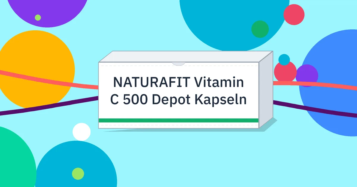 Symbolbild: Packung mit der Aufschrift NATURAFIT Vitamin C 500 Depot Kapseln (PZN 04440078) – Verfügbarkeit und Bezug in Apotheken in Frankfurt am Main