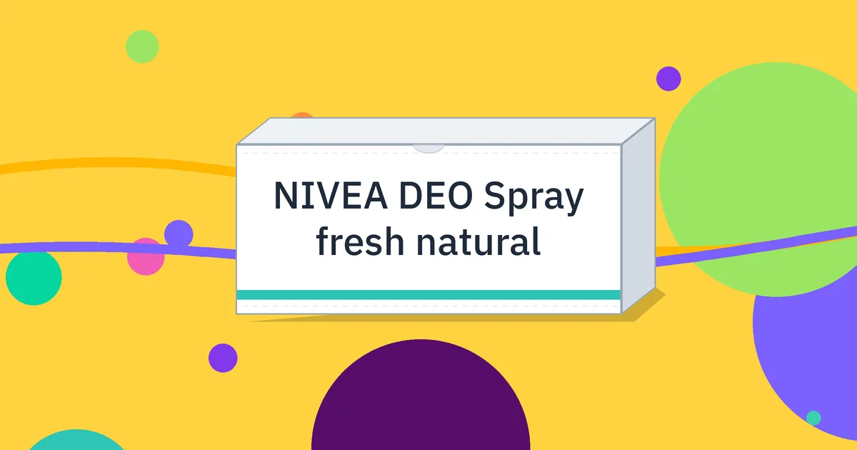 Symbolbild: Packung mit der Aufschrift NIVEA DEO Spray fresh natural (PZN 19125224) – Verfügbarkeit und Bezug in Apotheken in Frankfurt am Main